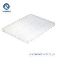 China 16mm Four Wall Polycarbonate Hollow Sheet 50um Anti UV Thermal Insulation Roofing for sale