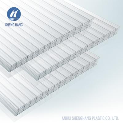 China 18mm Hollow PC Multi Wall Polycarbonate Sheet 6 Layer Antifire Diamond Structure for sale