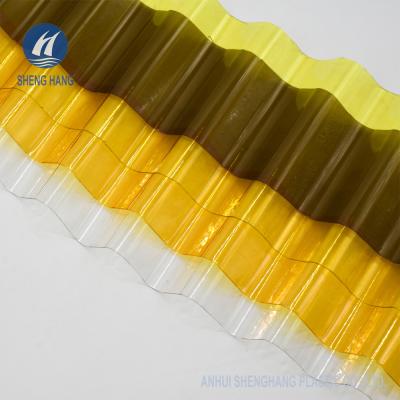 China Colored Transparent Corrugated Polycarbonate Roofing Sheet Co Extrusion for sale