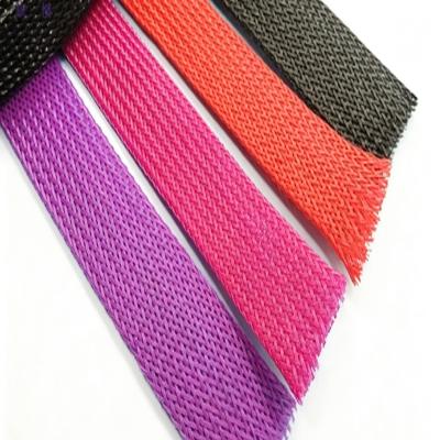 China Black PET Wire Sleeve Anti Abrasion Expandable Braided Cable Sleeving Customized for sale