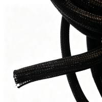 China Self Wrapping Expandable Braided Sleeving Customized Expandable Polyester Sleeving Black 138225 for sale