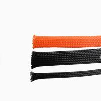 China Self Wrapping Expandable Braided Sleeving Customized Expandable Polyester Sleeving Black 138225 for sale