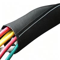 China Lightweight Self Wrapping Braided Sleeving Flame Retardant PET Braided Sleeve Halogen Free for sale