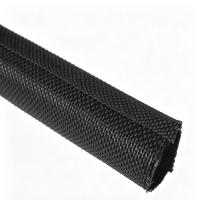 China Lightweight Self Wrapping Braided Sleeving Flame Retardant PET Braided Sleeve Halogen Free for sale