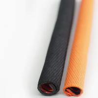 China Dual Layer Expandable Braided Sleeving Wear Resistant Self Closing Wire Wrap Orange Black for sale
