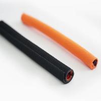 China Dual Layer Expandable Braided Sleeving Wear Resistant Self Closing Wire Wrap Orange Black for sale