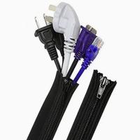 China Wear Resistant Zip Up Cable Sleeve Black Textile Cable Sleeve Customized for sale