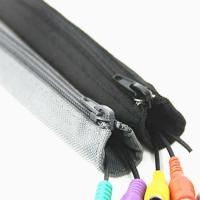 China Wear Resistant Zip Up Cable Sleeve Black Textile Cable Sleeve Customized for sale