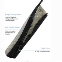 China Reusable Zippered Cable Sleeve Customized Cable Shielding Sleeve Black for sale