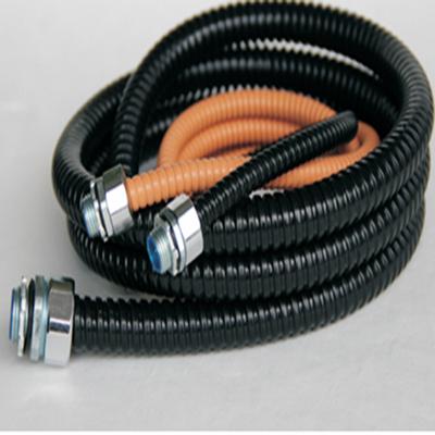 China Plastic Coated Steel Corrugated Conduit Black Corrugated Wire Tubing UV Resistant for sale