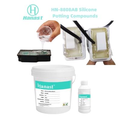 China Odorless Transparent Liquid Silicone Potting HN-8808 Thermal Adhesive for Motor Transformer Electrical Insulation for sale