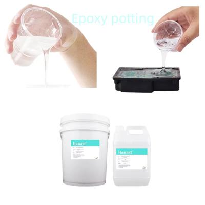 China High Transparency Epoxy Potting Compound 2:1 Self-Leveling AB Glue 70D for LED Module High Voltage Insulation for sale