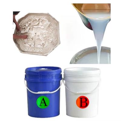 China Gypsum Line Mold Silicone Rubber 1:1 Good Fluidity Liquid Silicone  Low Shrinkage Rate 0.1% For Cement Products for sale