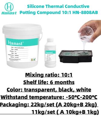 China 10:1 Silicone Potting Compound Silicone Encapsulant Two-Part Silicone Potting Gel For Led Light Inverter Automotive Sensors for sale