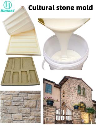 China Platinum Cure Silicone Rubber Manufacturer Architectural Concrete Mold 40 Shore A 19 kN/m Tear 1:1 Mix for GRC Casting for sale