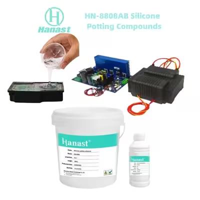 China Flexible Silicone Electronic Potting Gel Two Component 1:1 Waterproof for Solar Inverter BESS Power Encapsulation for sale