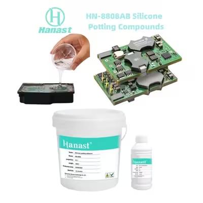 China Transparent Fast Curing Silicone Potting Compound HN-8808 25A ODM for IGBT Module LED Encapsulation Protection for sale