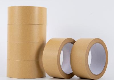 China Hot Melt Kraft White Adhesive Tape 65μm 20m-50m for Industrial Labeling for sale