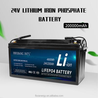 China LiFePO4 Deep Cycle Battery 24V 200Ah with BMS for Golf Carts - 4000 Cycle Life for sale