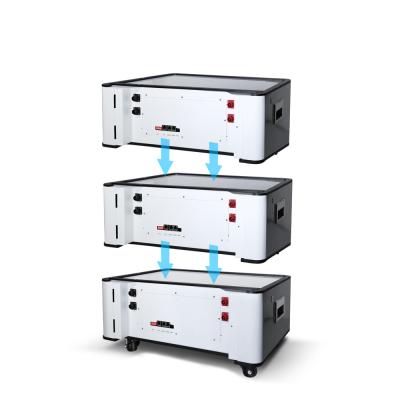 China Stacked 51.2V 100Ah LiFePO4 Solar Battery System 5kW Off-Grid Energy Storage with 6000 Cycle Life for sale