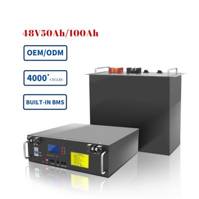 China 5kW Rack Mount Off-Grid Solar Power System with 48V LiFePO4 Battery Pack - 50Ah/100Ah Capacity, 5000W/8000W Inverter for sale