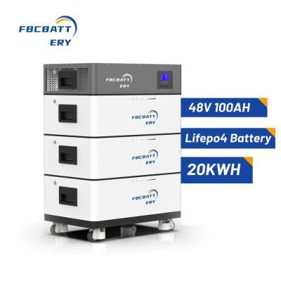 China 48V 100AH LiFePO4 Solar Battery 5kW Stackable Home Energy Storage with 6000 Cycle Life for sale