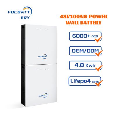China Powerwall LiFePO4 24V Solar Battery 51.2V 100AH with BMS for Residential Energy Storage for sale