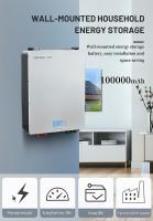China 48V 100AH LiFePO4 Solar Power Wall Battery Pack with 5000 Cycle Life and LCD Display for sale
