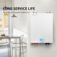 China 48V 100AH LiFePO4 Solar Power Wall Battery Pack with 5000 Cycle Life and LCD Display for sale