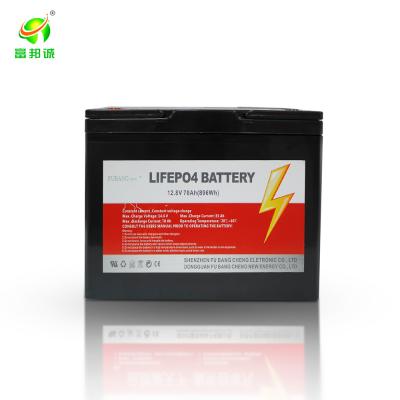 China 12V 70Ah LiFePO4 Automotive Starter Battery with 100A Discharge Rate and 4000+ Cycle Life for sale