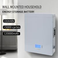 China 48V 120Ah 5.76kWh LiFePO4 Solar Battery with LCD Display - 540×390×130mm Wall Mount Design for sale