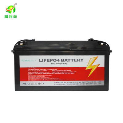 China BMS LiFePO4 12V 300AH Deep Cycle Lithium Battery for Solar RV EV UPS - 525×270×220mm 39kg for sale