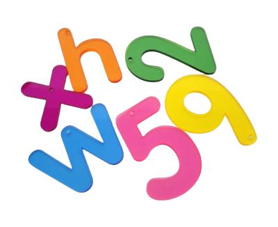 China Eco Friendly Phthalate Free PMMA Acrylic Laser Cut Alphabet Letters Numbers Lower Upper Case Kids Educational Toy Custom Color Wholesale for sale