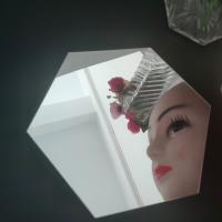 China Self Adhesive Hexagon Acrylic Mirror 2.0mm Virgin PMMA Laser Cut Shatterproof for sale