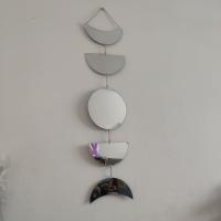 China Custom Shape PMMA Acrylic Wall Art Mirror Moon Phase Round Curved Decor Mirror Shatterproof Laser Cut Home Salon Wedding Wholesale Custom Size for sale