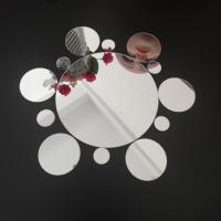 China 36Pcs PMMA Acrylic Circle Mirror Wall Stickers 15cm Silver Gold Removable Self Adhesive Laser Cut Shatterproof DIY Home Wall Decor Wholesale Custom Size for sale