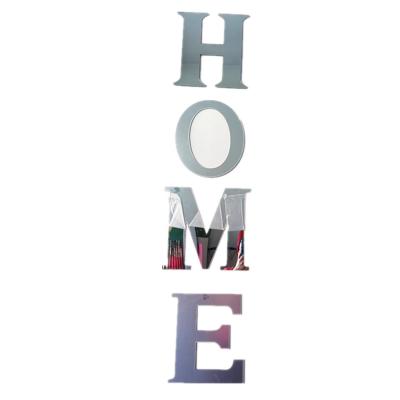 China 3D Modern Design DIY Removable Wall Decor Set of 4 Plastic MIRROR LETTERS Home Mirror Sticker for Living Room for sale