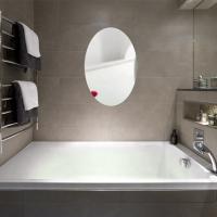China Oval Shatterproof Acrylic Mirror | 30×45cm Silver & Gold Wall/Vanity Mirror for sale