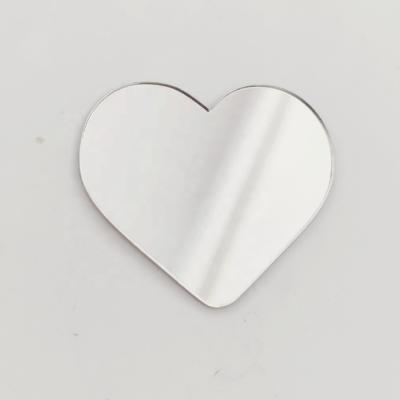 China Removable Heart-Shaped Acrylic Mirror Wall Stickers | Peel-and-Stick Decorative Mirror Tiles for sale