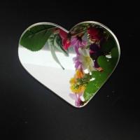 China Removable Heart-Shaped Acrylic Mirror Wall Stickers | Peel-and-Stick Decorative Mirror Tiles for sale