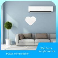 China Removable Heart-Shaped Acrylic Mirror Wall Stickers | Peel-and-Stick Decorative Mirror Tiles for sale