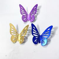 China Custom DIY 3D Butterfly PMMA Acrylic Mirror Wall Stickers Self Adhesive Shatterproof Gold Silver Blue Purple Art Deco Home Wedding Wall Decor Wholesale for sale