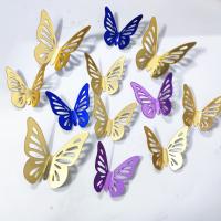 China Custom DIY 3D Butterfly PMMA Acrylic Mirror Wall Stickers Self Adhesive Shatterproof Gold Silver Blue Purple Art Deco Home Wedding Wall Decor Wholesale for sale