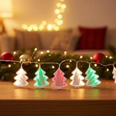 China Christmas Tree LED Infinity Mirror String Light TP-QCJ 4.5 Inch Custom Multicolor Indoor Hanging Ground Insert Holiday Decor OEM Wholesale for sale