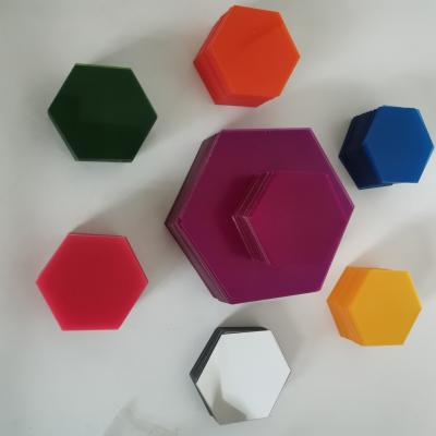 China 2.4mm Hexagon PMMA Acrylic Sheet Solid Color Phthalate Free Shatterproof for sale