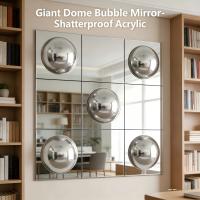 China 9 Pcs Square Acrylic Bubble Mirror 555×555mm For Hotel Home Seamless Tiling for sale