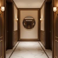 China Tinted Acrylic Round Half Transparent Mirror For Hallway Wall Decorative for sale