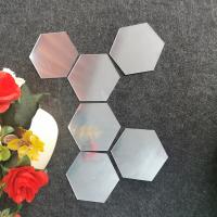 China 6Pcs/Set Hexagonal PMMA Acrylic Wall Mirror Stickers, Self-Adhesive Removable Shatterproof Silver Decor Mirror Tile For Living Room Bedroom Bathroom Custom Color for sale
