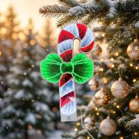 China 15 Inch Candy Cane 3D Infinity Mirror Remote Control Ground Stake Christmas Pathway Lawn for sale