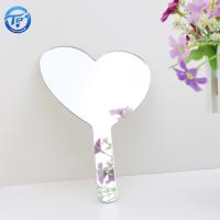 China Heart Shaped Acrylic Mirror Sheet Integrated Handle PMMA Acrylic Mirror For Beauty Salon for sale